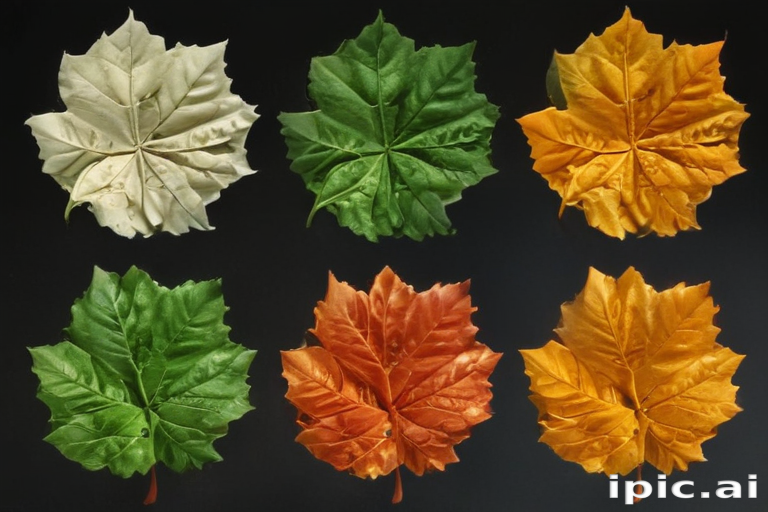 Seasonal Transformation of Leaves Displaying Vibrant Colors from Nature ...