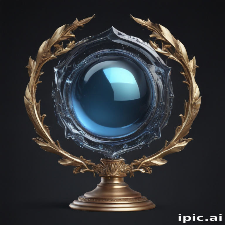 Elegant Crystal Orb Encased in Ornate Golden Laurel Leaf Design
