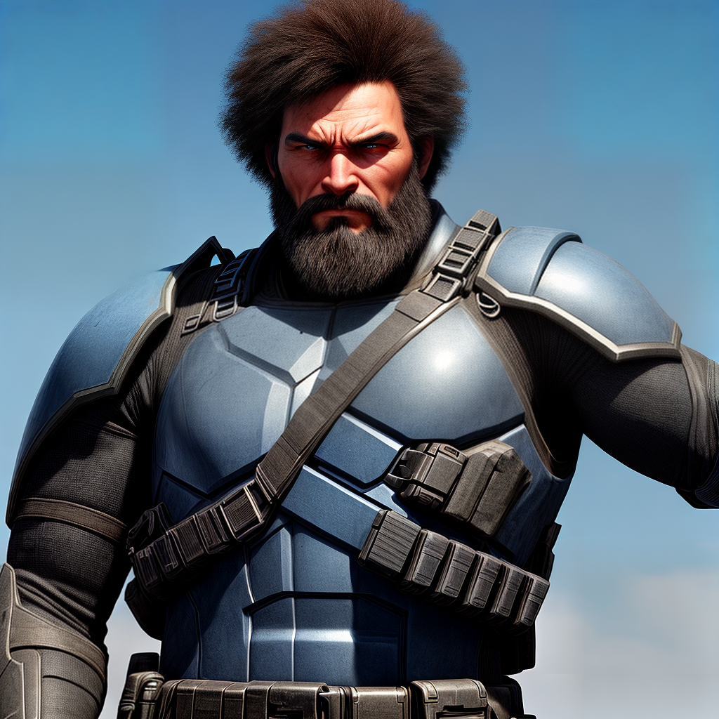 Realistic image of a war man