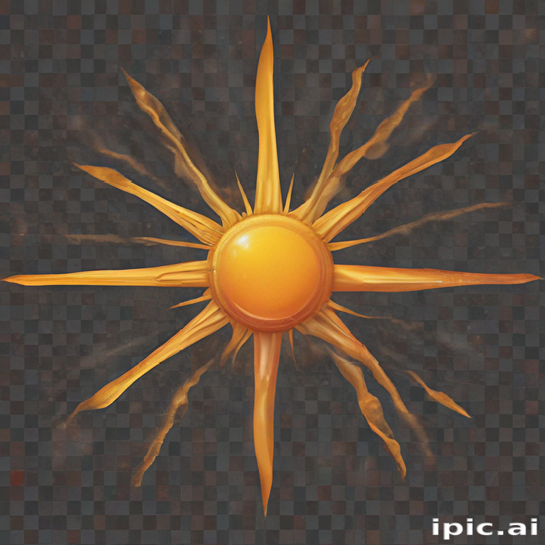 Radiant Sun Emblem with Spiraling Rays in a Vibrant Golden Hue