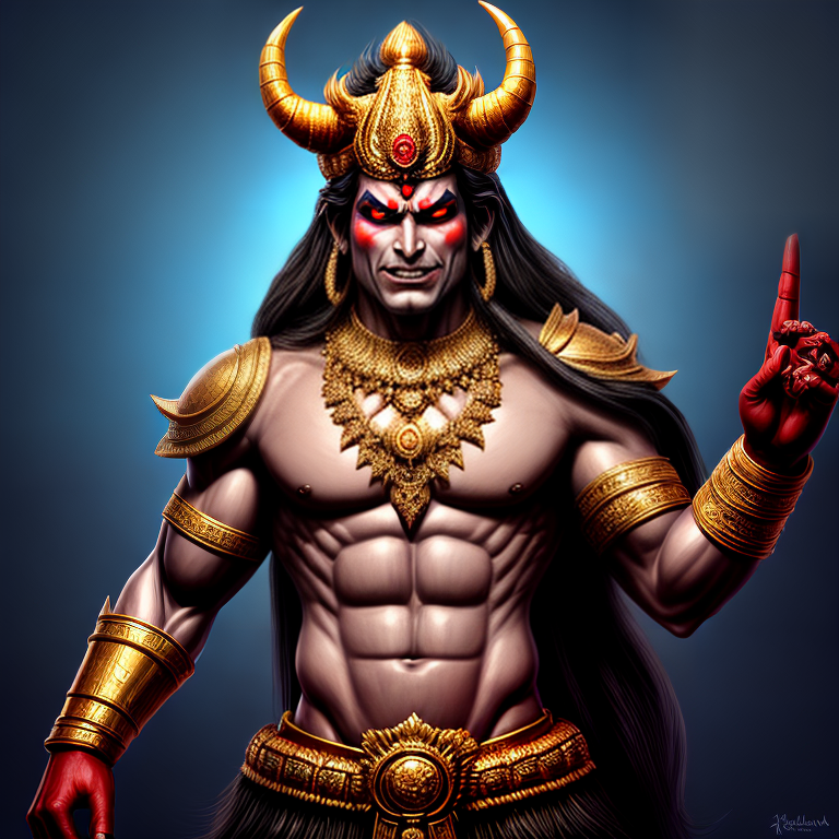 Create a realistic image of a hindu mythological devil named 'Kali'.
