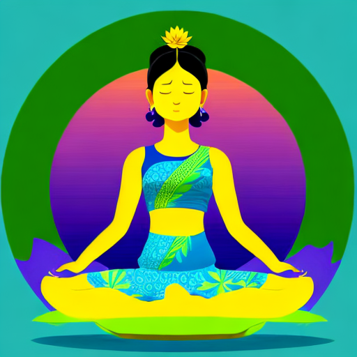 A girl doing a yoga asana in a salutation pose with both hands above ...