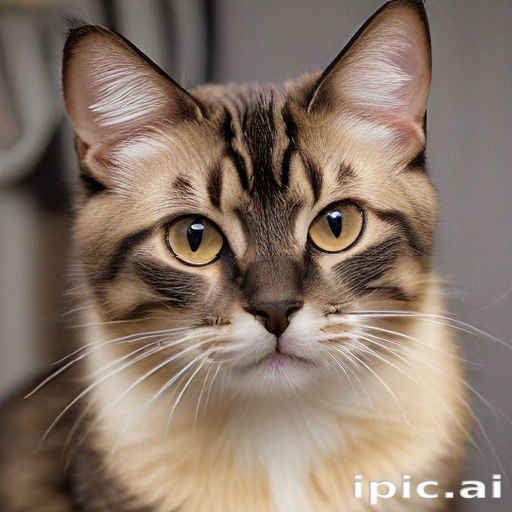 Close-Up Portrait of a Beautiful Cat with Striking Features and Expression