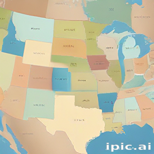 Colorful Map of the United States Highlighting Different State Borders ...