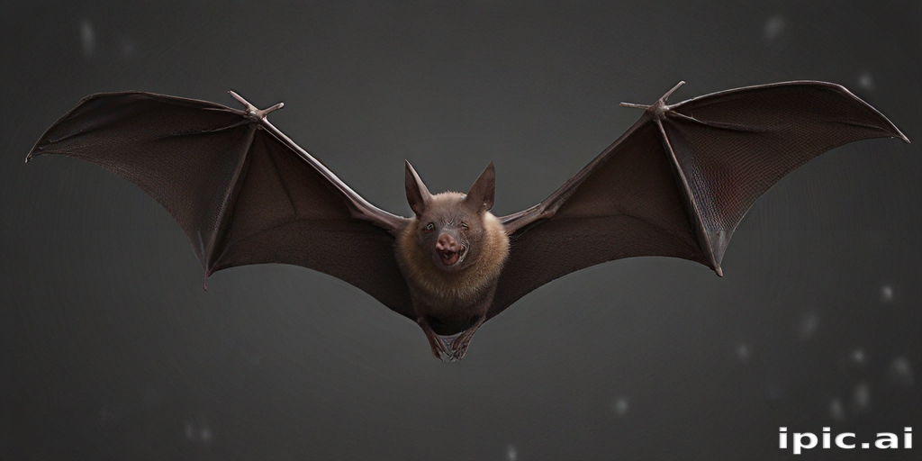 Majestic Bat in Flight Against a Dark and Snowy Background