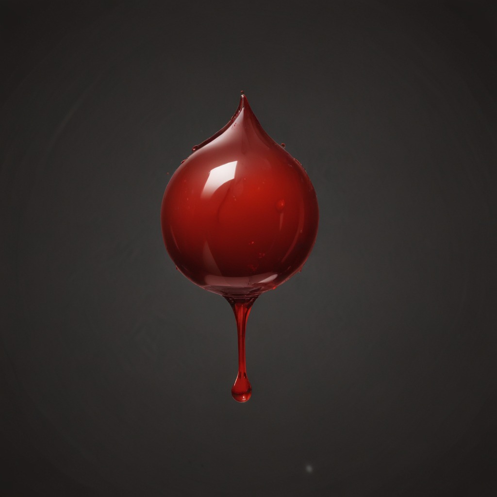Captivating Droplet of Vivid Red Liquid Suspended in Mid-Air