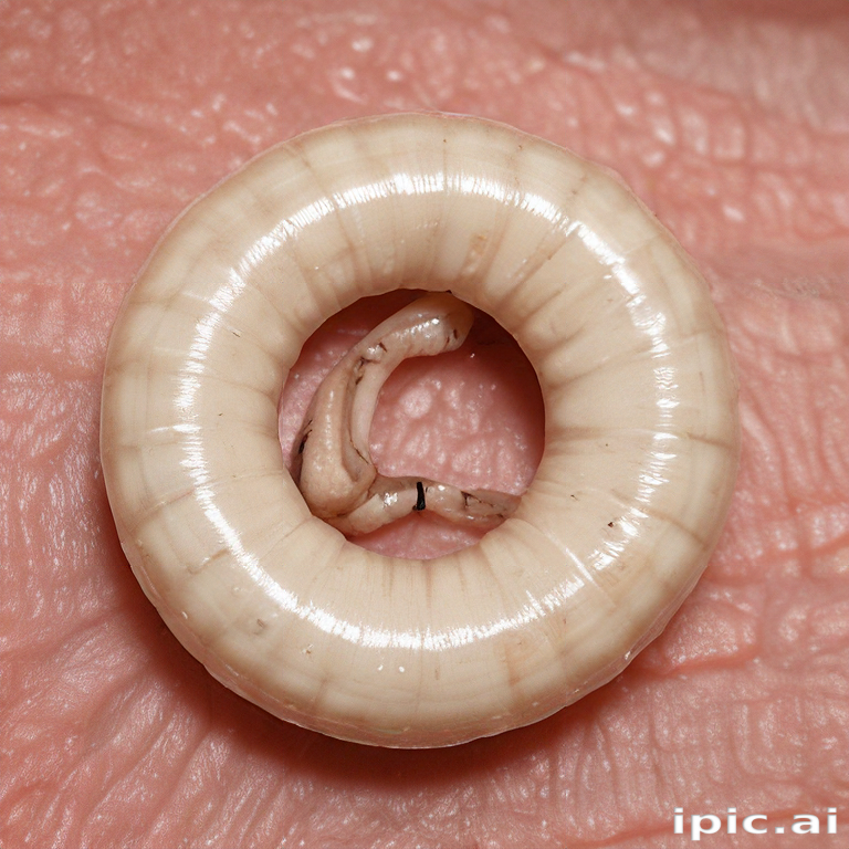 The Unique Structure and Texture of a Circular Larval Insect Close-Up