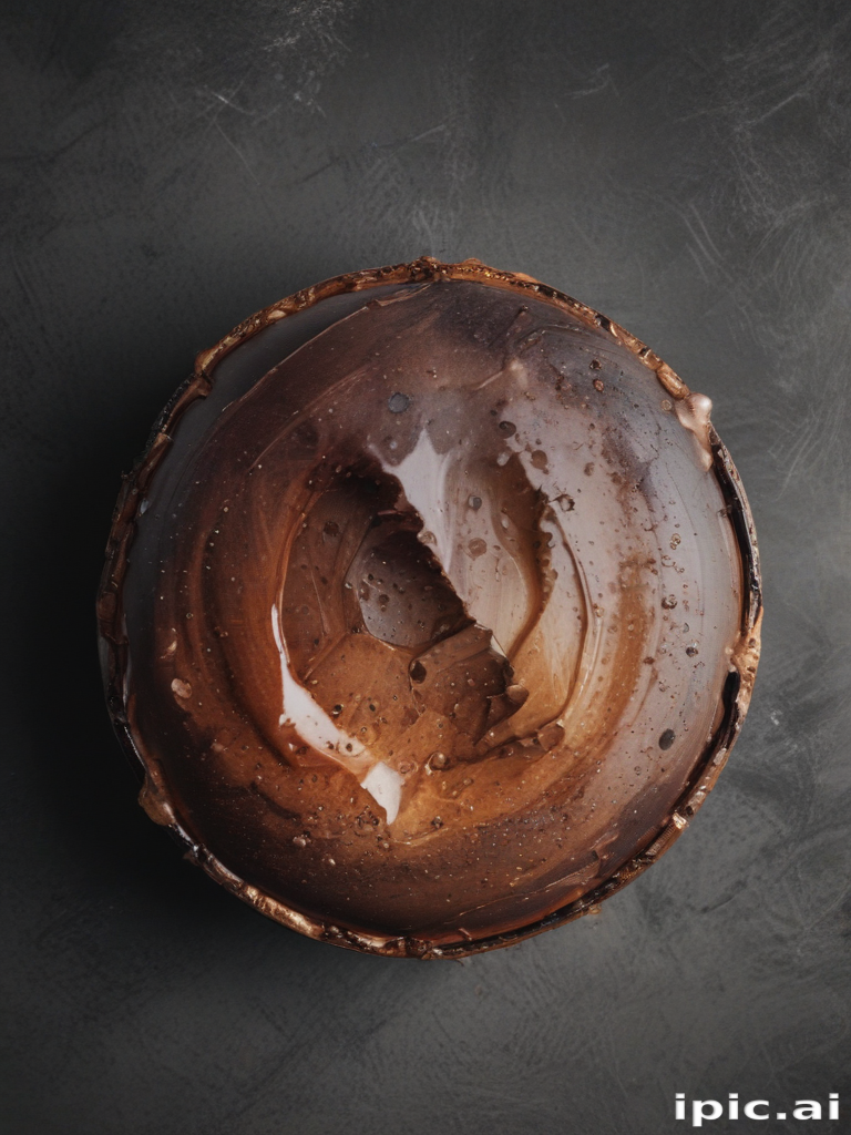A Close-Up View of a Glossy, Unique Shell on a Dark Surface