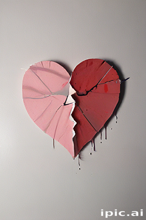 Fragmented Heart: A Visual Representation of Love and Heartbreak's Duality