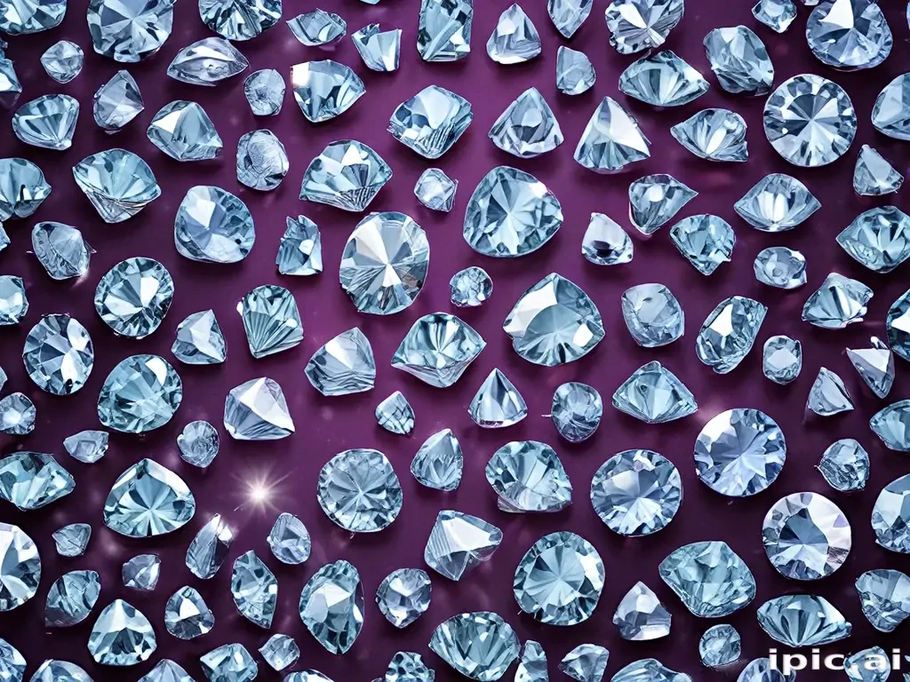 A Stunning Collection of Sparkling Diamonds Laid Out on a Purple ...