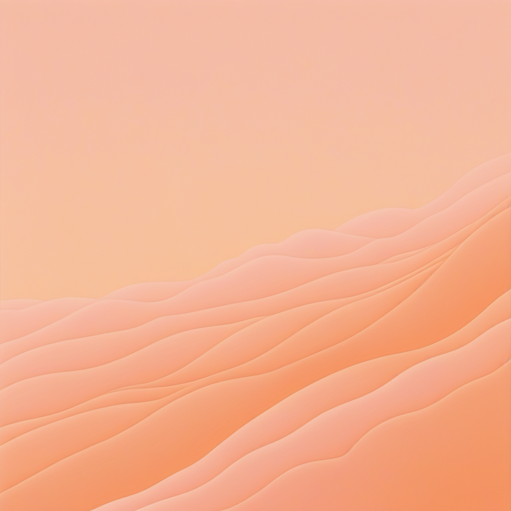 Soft Waves of Peach and Coral Undulating in a Serene Landscape.