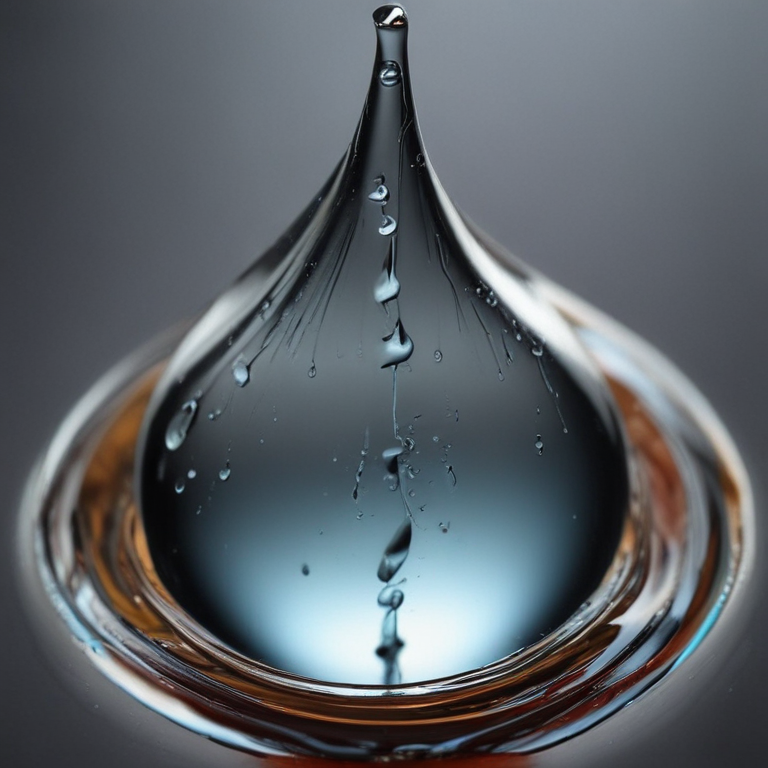 Captivating Water Drop Reflecting Light with Intricate Droplets ...