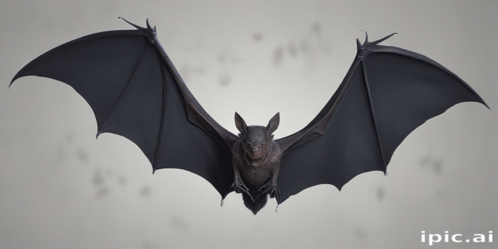 Majestic Bat in Flight Displaying Impressive Wingspan Against a Soft ...