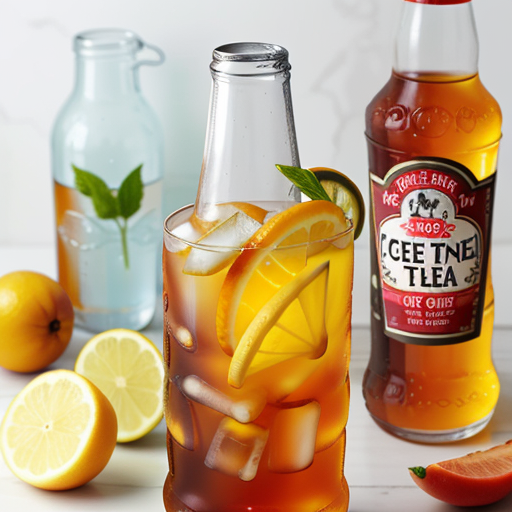 Refreshing Glass of Barton Iced Tea with Lemon and Mint Garnish