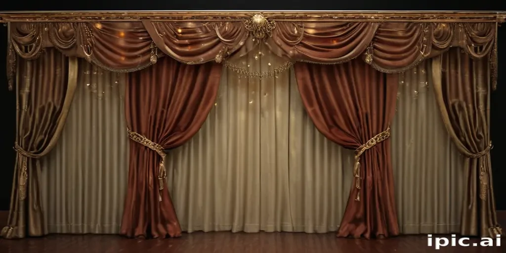 Elegant Stage Curtains with Rich Textures and Decorative Accents for ...