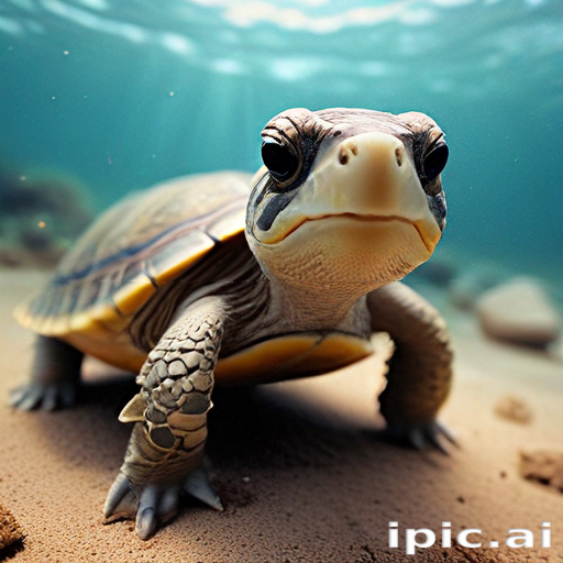 A Curious Turtle Exploring Its Underwater Home in Crystal Clear Waters