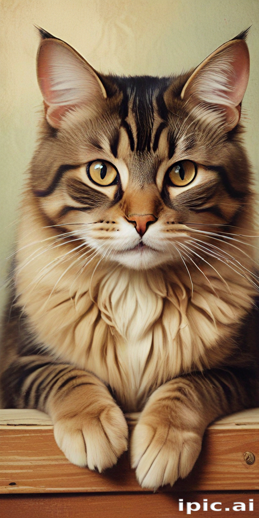 Majestic Maine Coon Cat Posing Elegantly with Captivating Eyes and Fur