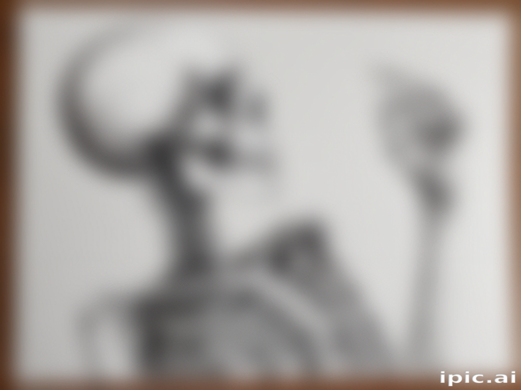 Artistic Representation of a Skeleton Holding a Gesture of Communication