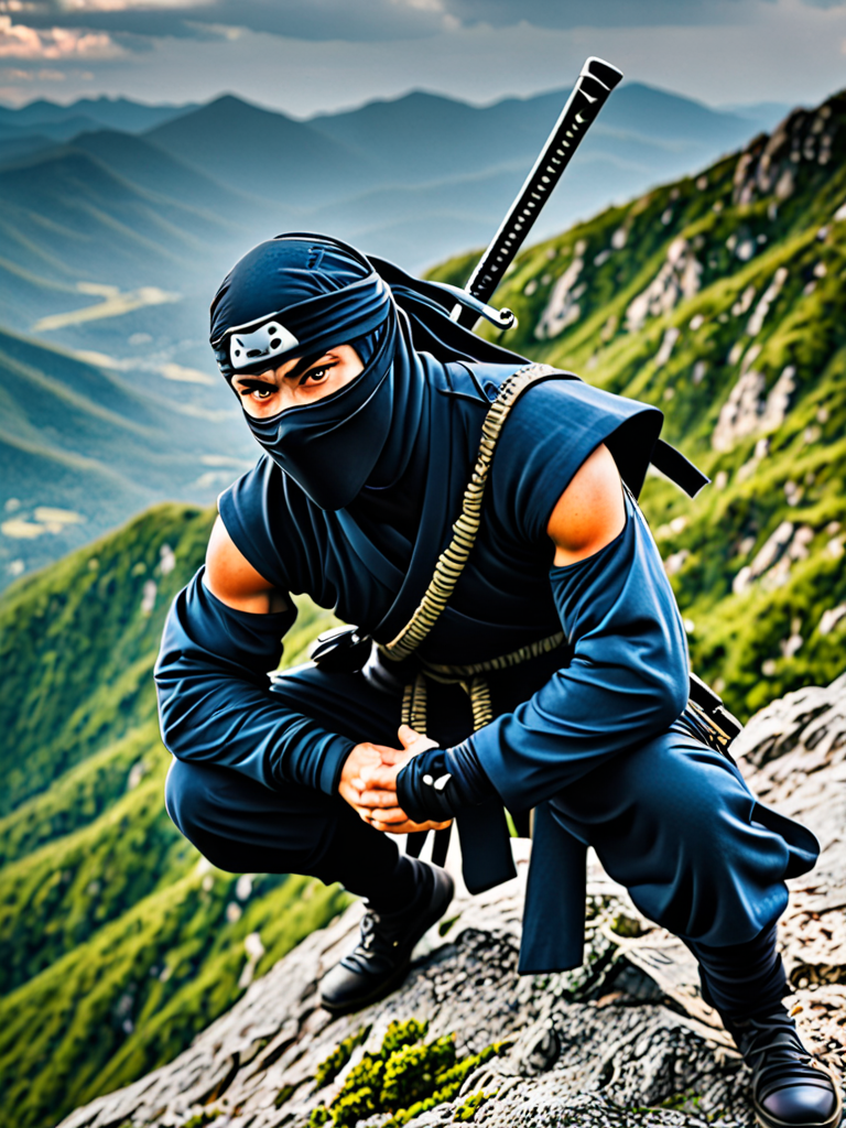 ninja on a mountain top