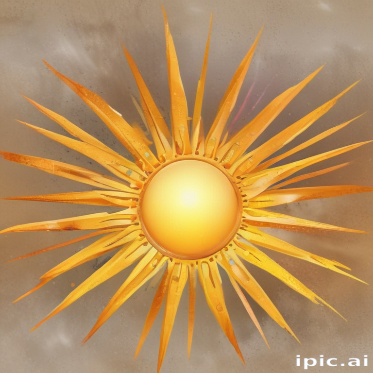Radiant Sunburst Design Featuring Bright Center and Elegant Spiky Rays