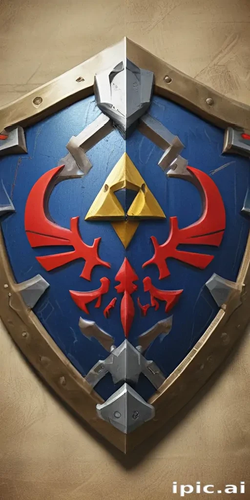 Legendary Shield Featuring Iconic Triforce and Fierce Dragon Design ...