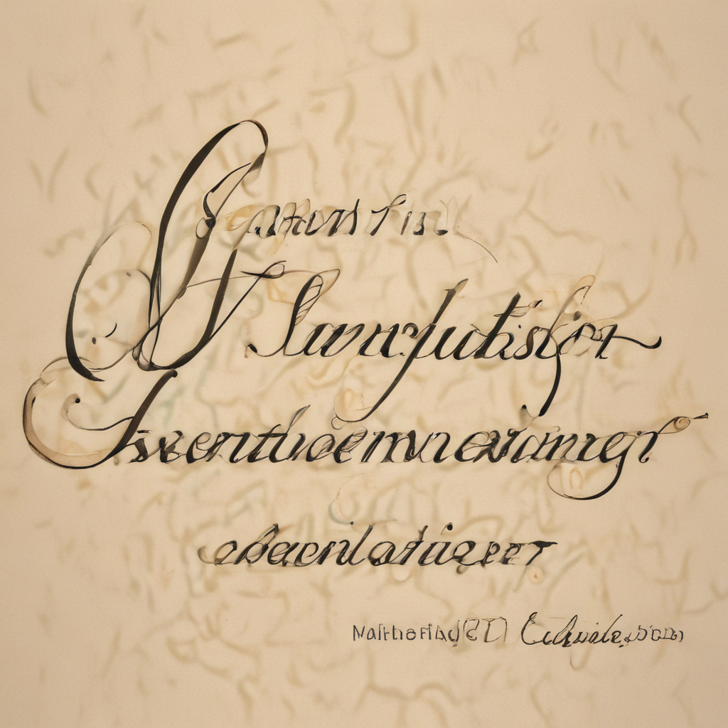 Elegant Calligraphy Demonstrating Flourished Script in Decorative Style