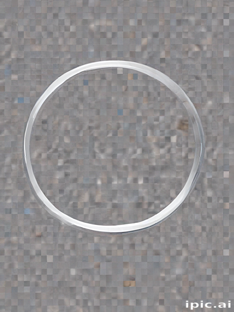 A Transparent Circular Object on a Textured Gray Background Surface