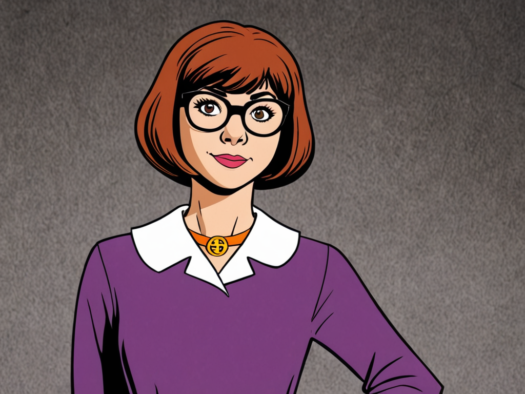 Velma Dinkley fron cartoon Scooby-Doo line art