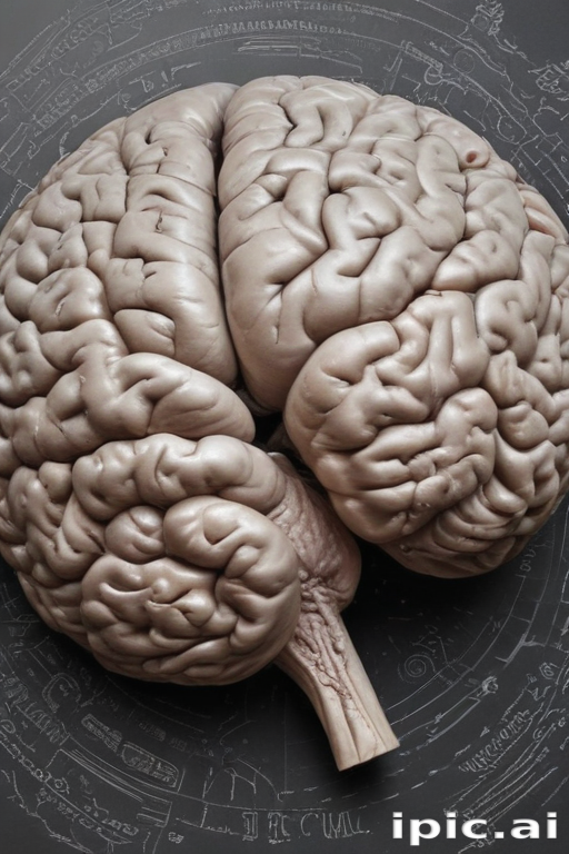 A Detailed Overhead View of a Human Brain on a Complex Background