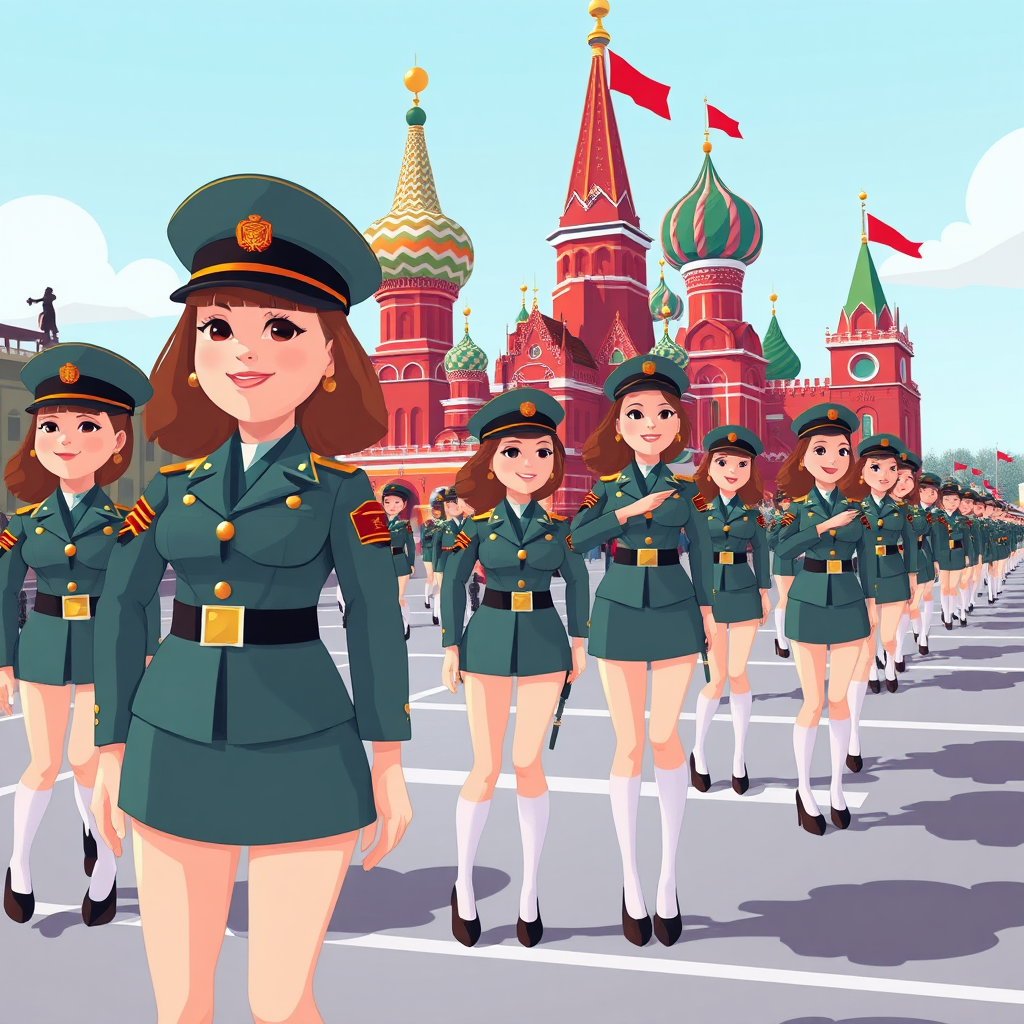 Celebrating Unity and Strength: A Colorful Military Parade in Moscow