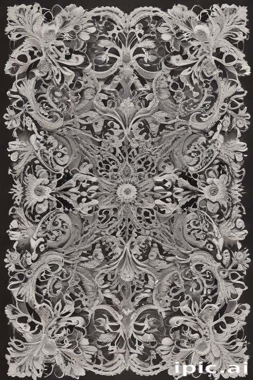 Intricate Floral Design with Elaborate Patterns and Symmetrical Motifs ...