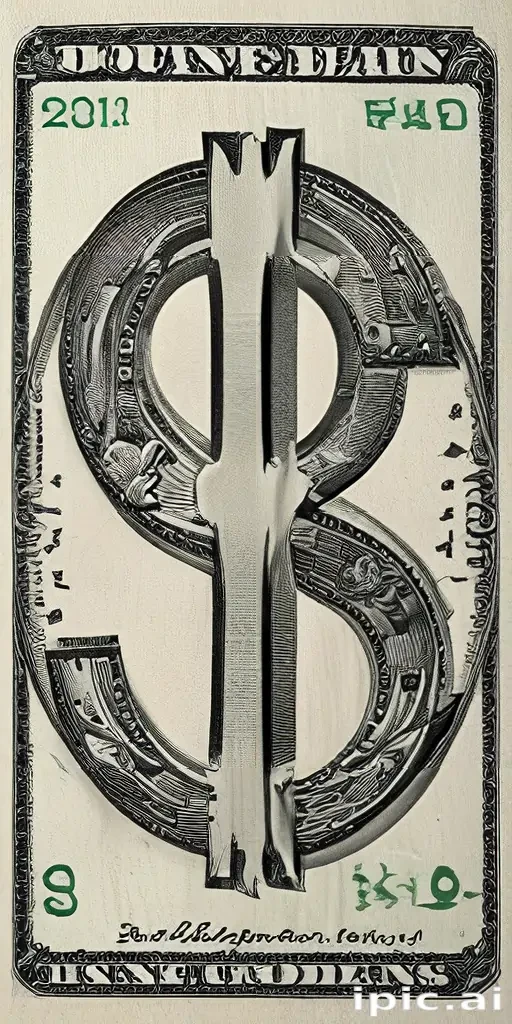 Creative Artistic Interpretation of a Dollar Bill Featuring a Large ...