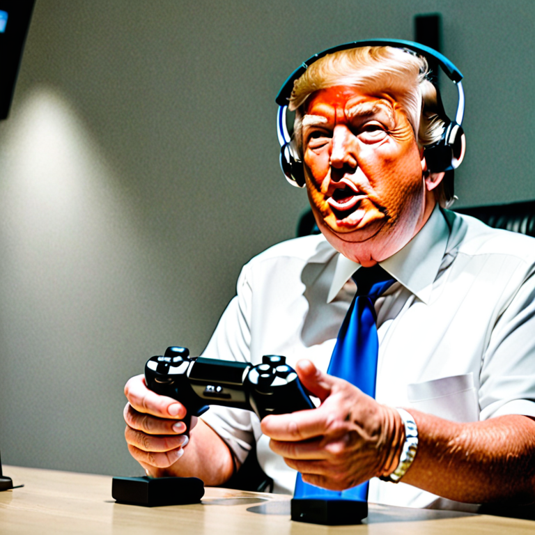 trump playing video games