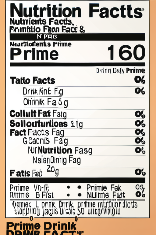 Detailed Nutrition Facts Label for Prime Drink Featuring Key ...