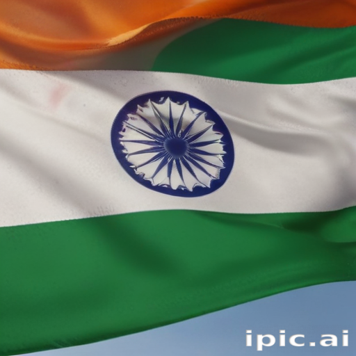 Vibrant Indian Flag Fluttering Gracefully Against a Clear Blue Sky
