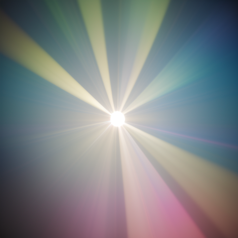 Radiant Burst of Colorful Light Spreading Across a Serene Background