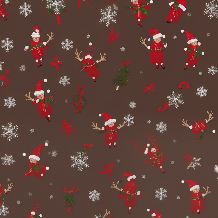 Festive Holiday Wrapping Paper Featuring Santa, Snowflakes, and ...