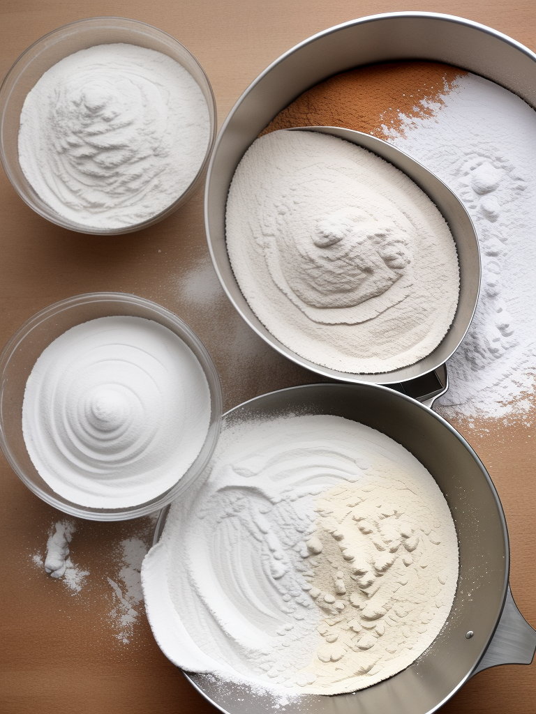 An Array of Different Flours and Sugars Organized for Baking Preparation