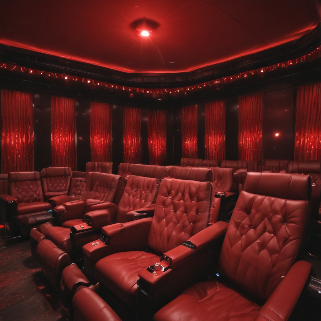 leather seats in vip club red lights