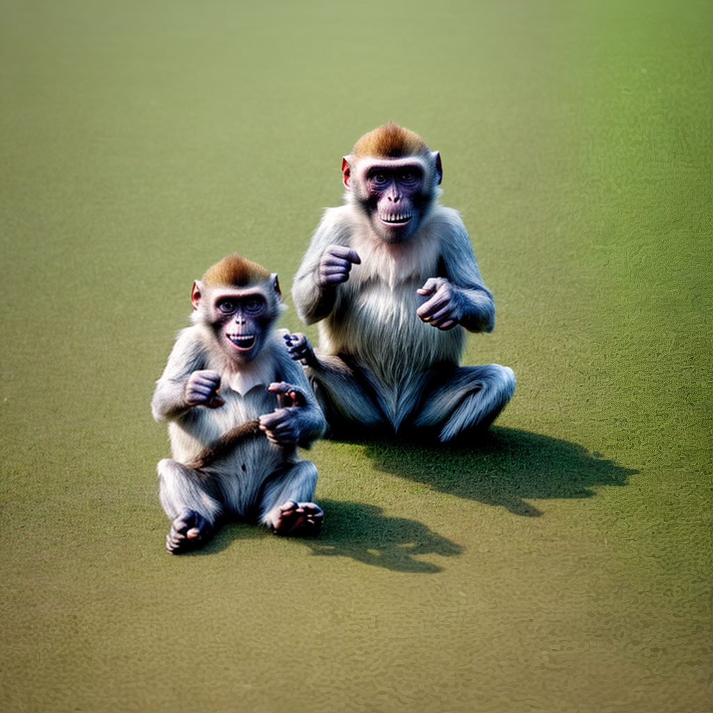 a very happy king monkey giving okay thumb impression