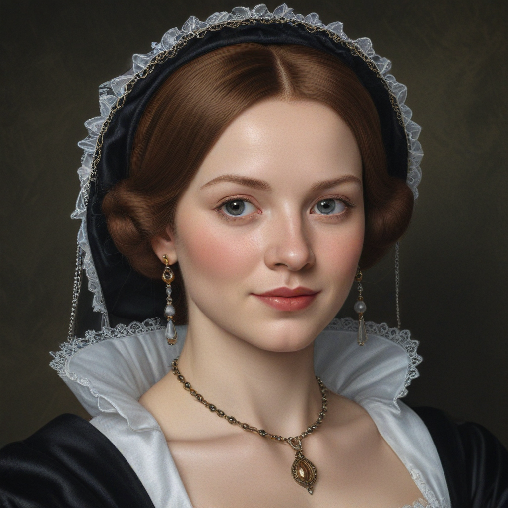 English tudor lady, detailed portrait