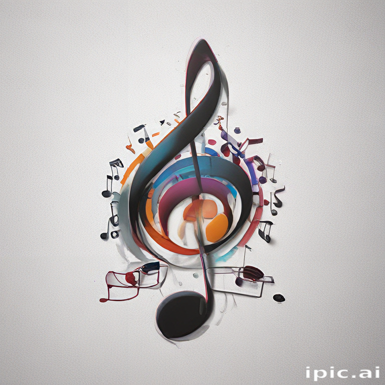 Vibrant Musical Notes and Clef Design Celebrating the Joy of Music