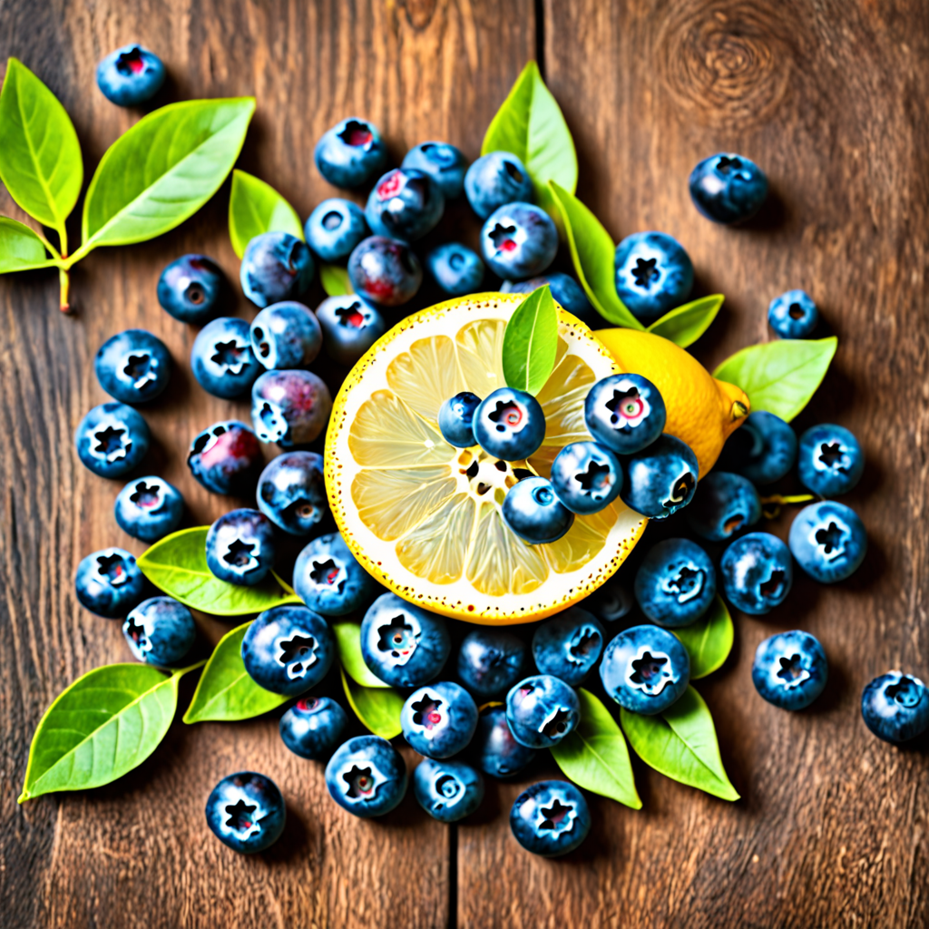 blueberries inside of a lemon