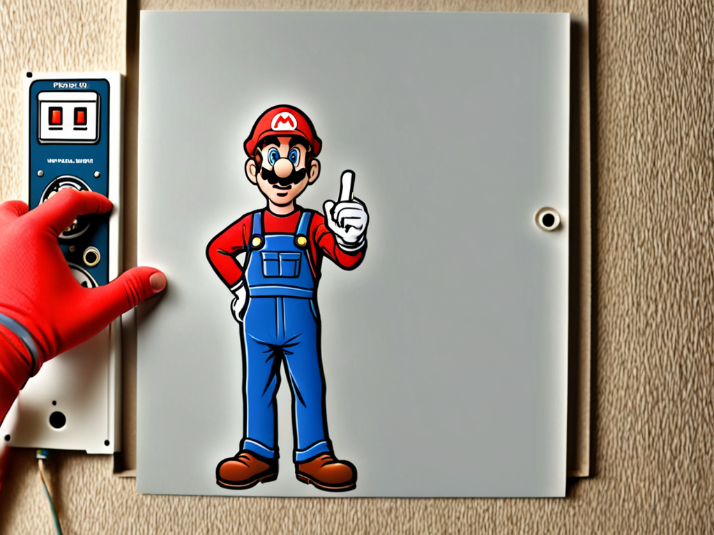 Electrician Mario cartoon