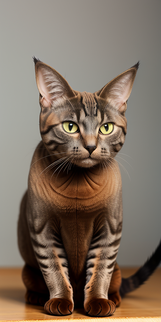 A Strikingly Realistic Cat Portrait Showcasing Beautiful Fur and Features.