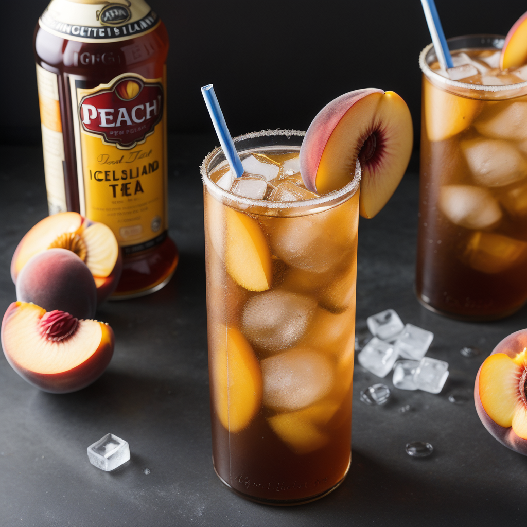 Refreshing Peach Iced Tea with Ice Cubes and Fresh Peach Slices ...