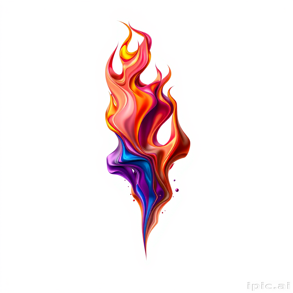 Vibrant Abstract Flame Design with Swirling Colors and Dynamic Movement