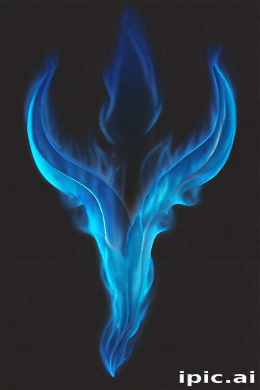 Mesmerizing Blue Flame Design Evoking Mystical Energy and Power