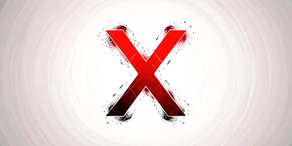 Bold Red X Design with Dynamic Background and Grunge Texture Effects