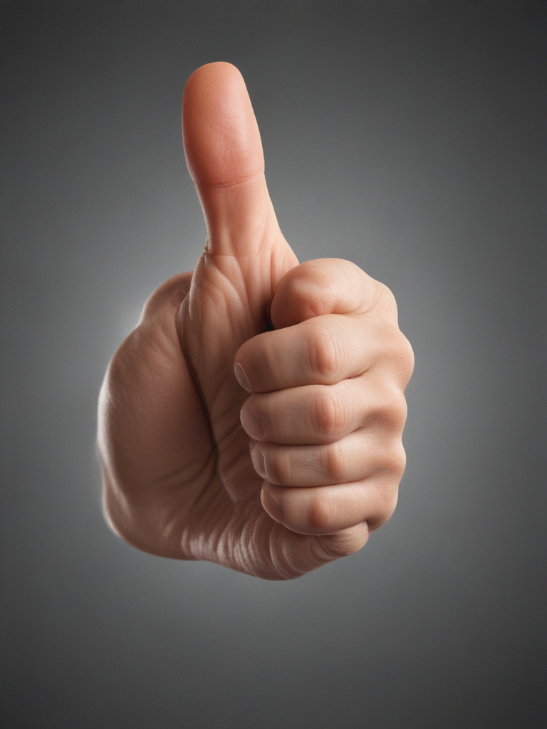 An Upward Thumbs-Up Gesture Symbolizing Approval and Positive Feedback